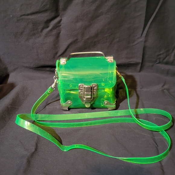 Made in USA | Bags | Rare Made In Usa Translucent Green Vinyl Metal ...